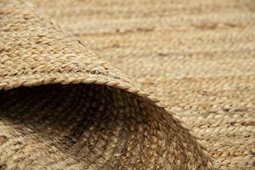 HOMEMONDE Hand Woven Natural Braided Jute Rug 2x3 ft Rectangle Mat Reversible Accent Rustic Rug for Living Room Kitchen Entryway Burlap Rag Rug