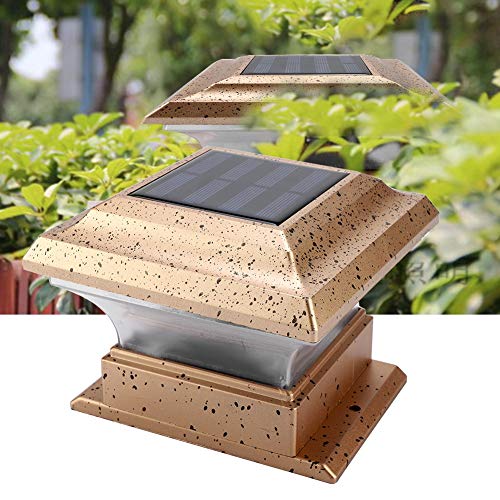 Shipenophy Solar Light Solar Powered Garden Security Lamp Outdoor Waterproof Home Garden Post Deck Light(Warm Yellow Light)