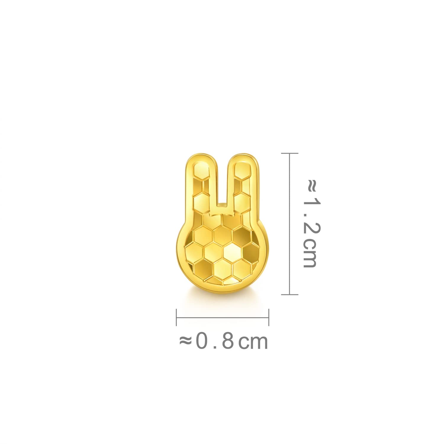 CHOW SANG SANG 999 24K Solid Gold Mini Charm Dazzling Rabbit Charm Blessing Bracelet for Women and Men 93652C