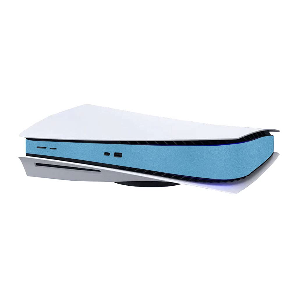 S-YUWEN Side Strip Sticker Protective Film Compatible with PS5, Skin Sticker Decoration Carbon Fiber Frosting Sticker Console Digital Disk Protector Faceplate Shell Compatible with PS5, White