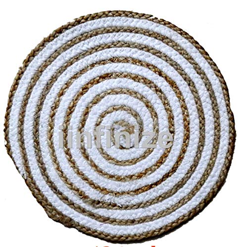 Indian 100% Jute Place Mat Table Mat Dining Table Decor Throw Round 12" Kitchen Mat Central & Side Table Decor Mat Home Decor (IIN-DM-21)