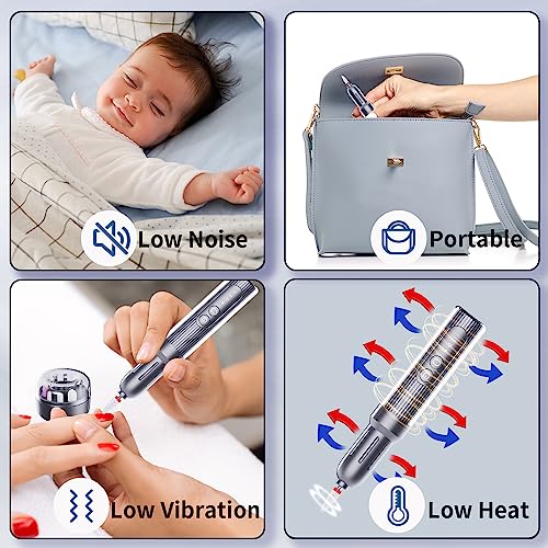 Golgner Cordless Nail Drill Machine, Electric Nail Drill Machine, Portable Electric Nail File Machine, 20000RPM with 12PCS Nail Drill Bits&36Pcs Sanding Bands, for Acrylic Gel Nails, Manicure Pedicure