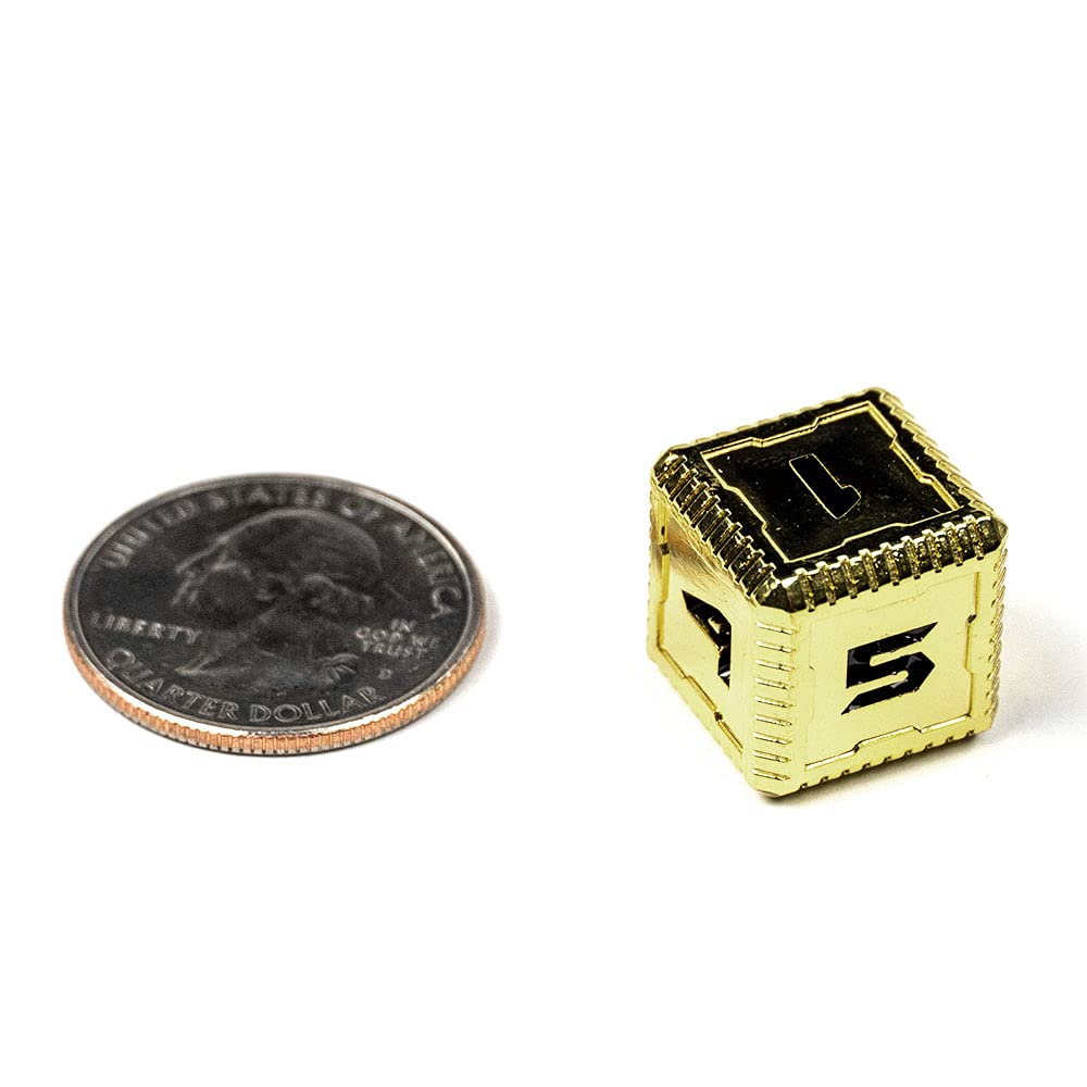 Saber Forge SaberForge Gen2 Sci-Fi Number Heavy Metal 16mm D6 Dice (Gold)