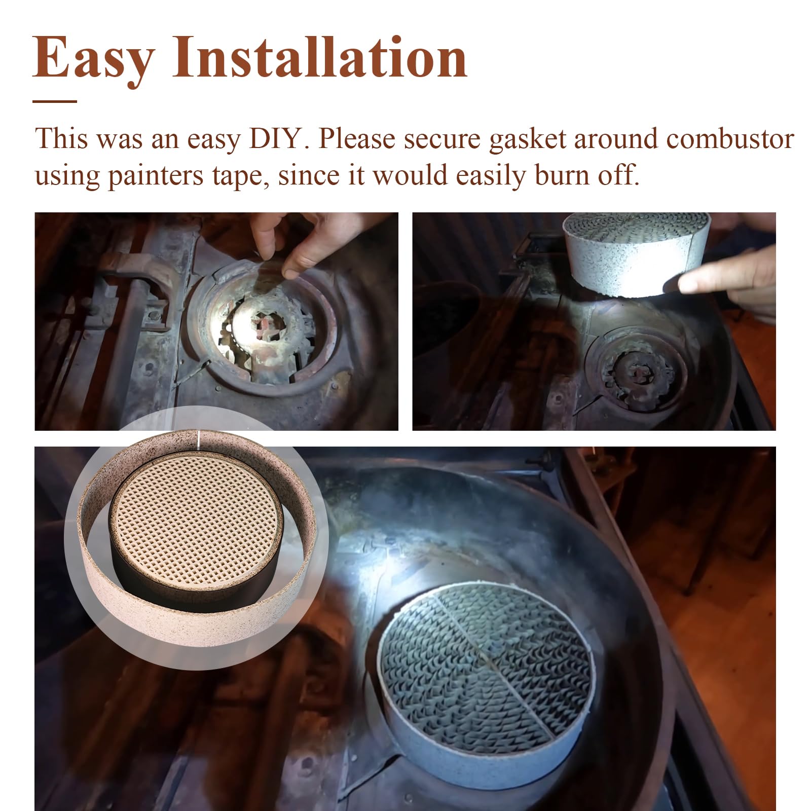 Ctuoptuo Interam Gasket for Dutchwest Stove 6" Combustor, Replaces Vermont Castings Part # 1203533A, 18" Long x 2" Wide x 1/16" Thick