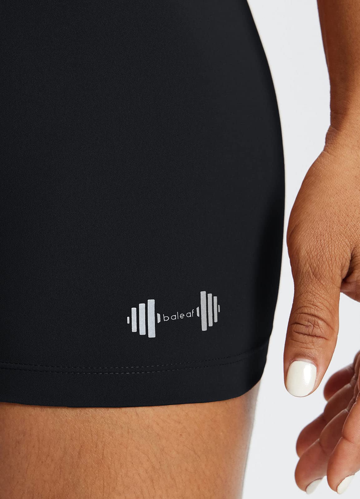 BALEAF 2.5" Workout Shorts for Women Booty Spandex Shorts Butt Gym Running Stretch Volleyball Shorts Black L