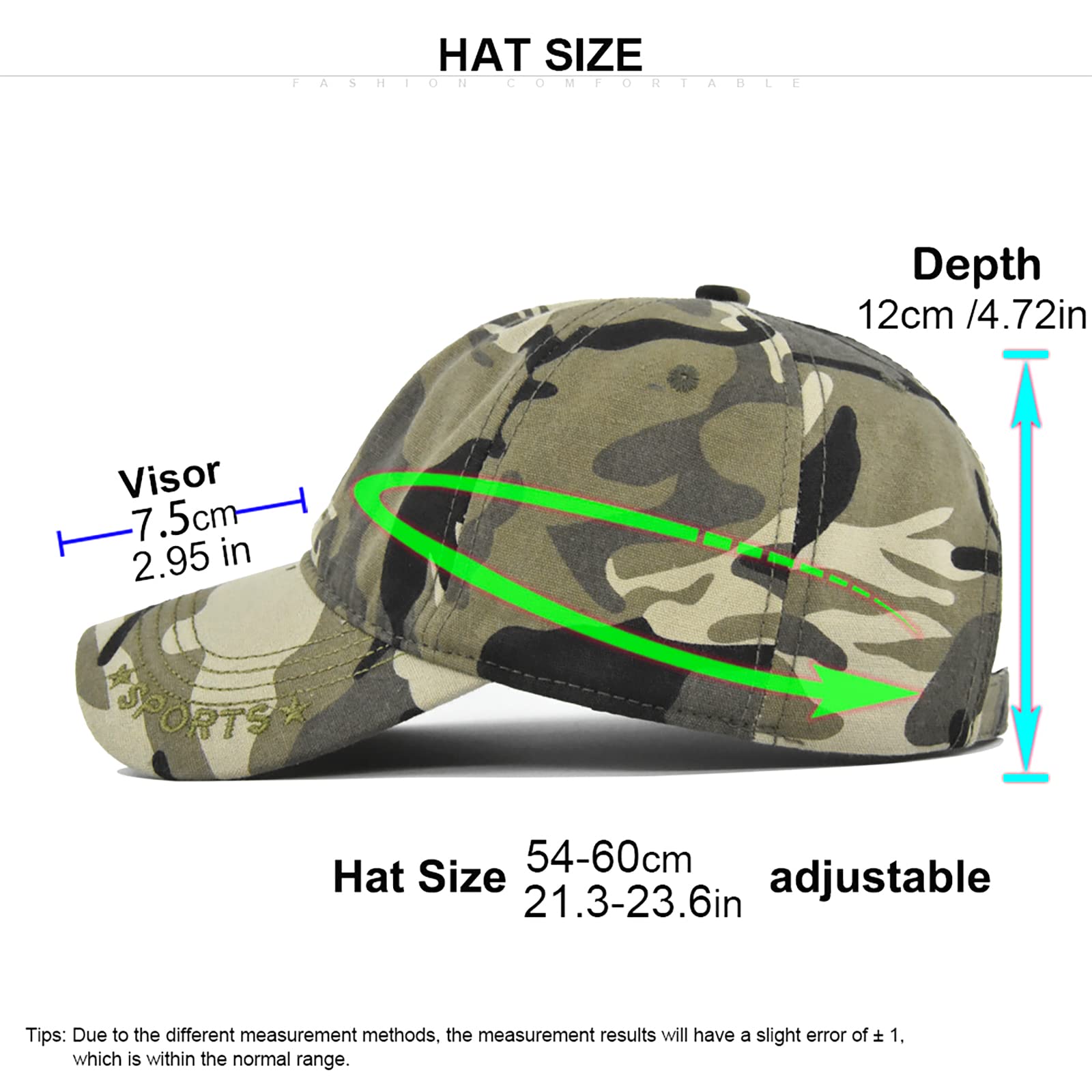 Camo Baseball Cap for Men Tactical Operator Army Military Mens Hat Adjustable Snapback Sport Hunting Shooting Men's Pro Camouflage Series Cap Patriotic Trucker Dad Hat