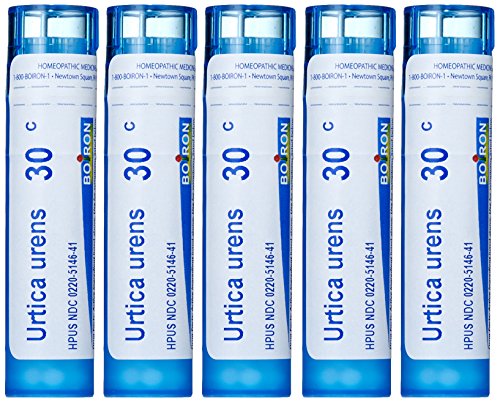 Boiron Urtica Urens 30C, 5-Pack of 80 Pellet Tubes, Homeopathic Medicine for Skin Rash