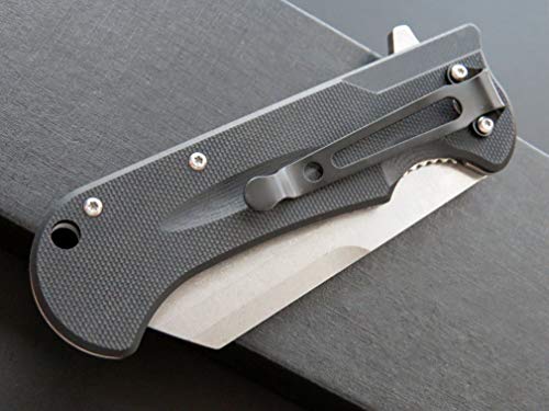 Eafengrow Outdoor Knives D2 Blade and Black G10 Handle,Pocket Knife Withe Clip EDC Multi Tool Pocket Knife (EF227-black)