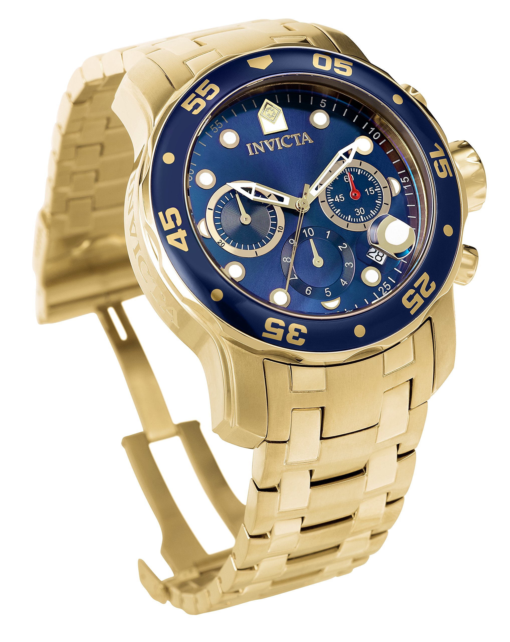 Invicta Men's 0073 Pro Diver Collection Chronograph 18k Gold-Plated Watch