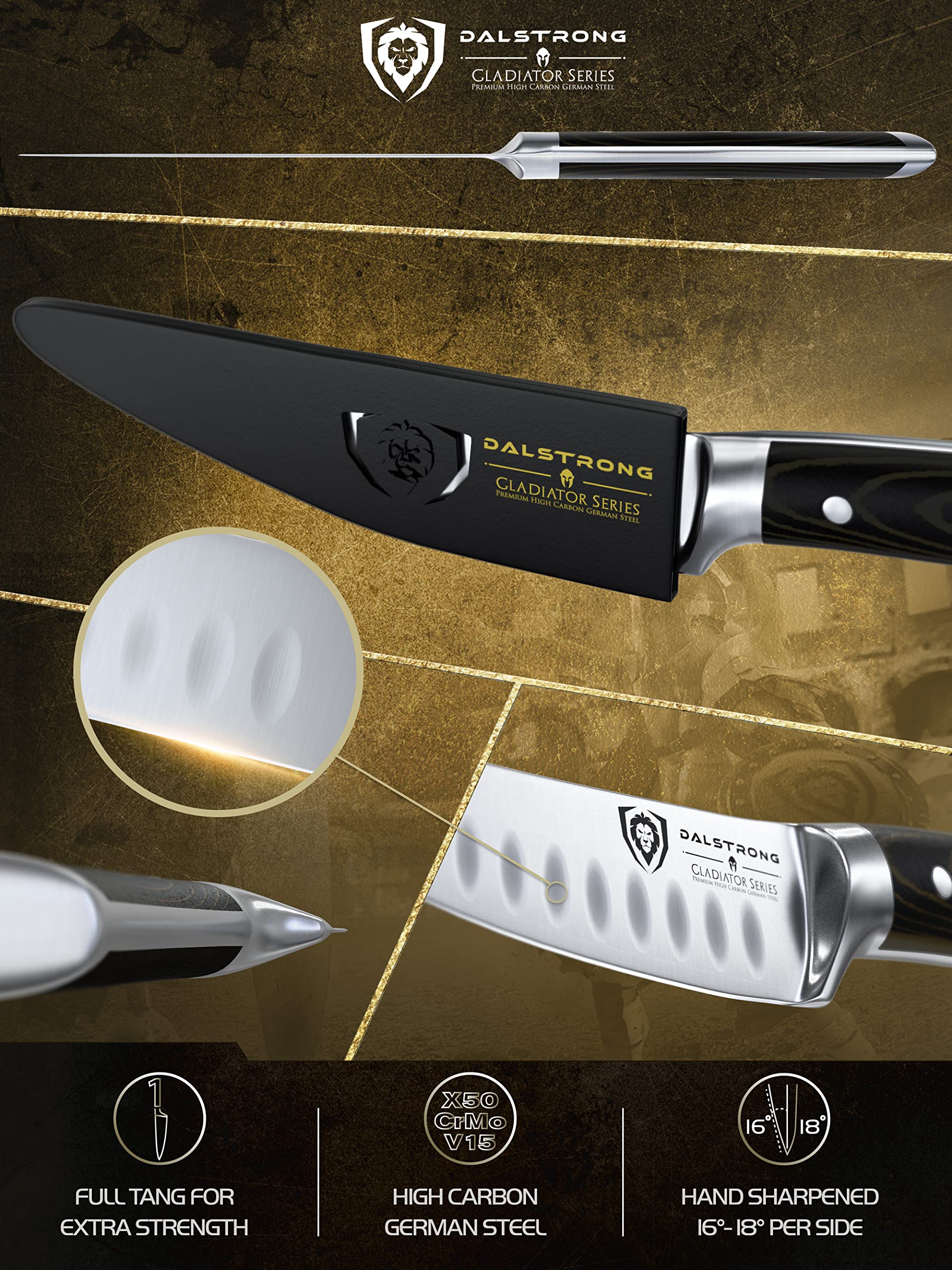 Dalstrong The Gladiator Series Elite 6" Fillet Knife Bundled with Lionswood Teak Cutting Board Medium Size
