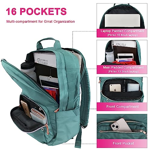 Goloni Classic Basic Backpack Separated Compartment For 15.6" Laptop With Pencil Case For Women,Waterproof High School Bookbag,Lightweight Casual Travel Daypack,Middle School Bag For Girls