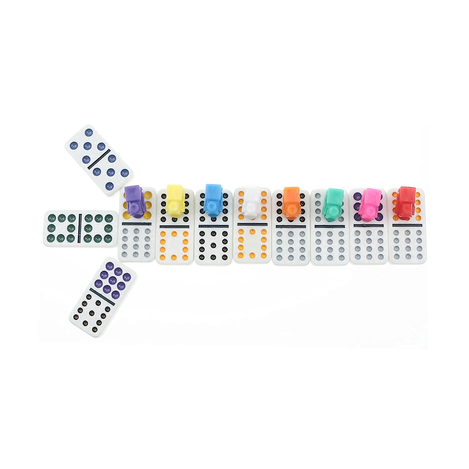 KAILE Mexican Train Dominos Game Set, 91 Tiles Double 12 Color Dots Dominoes Set for Travel Dominoes Game with Aluminum Case