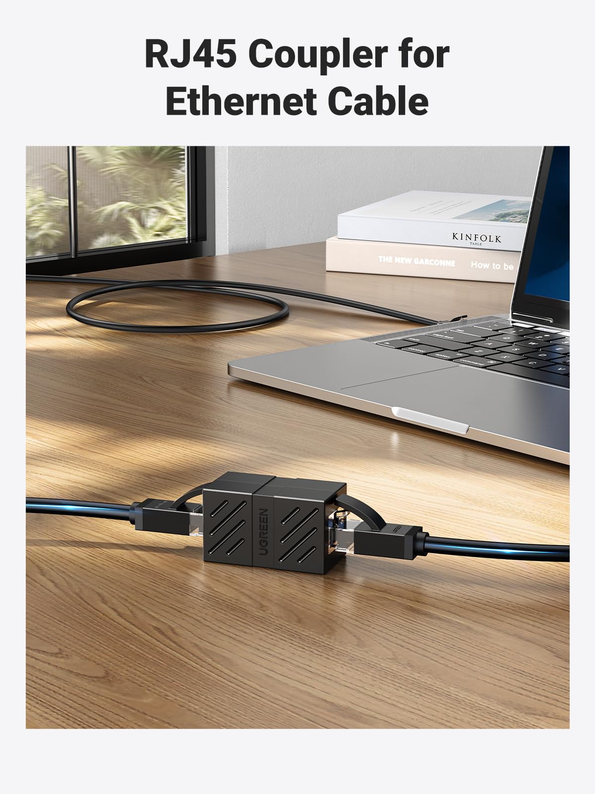 UGREEN RJ45 Coupler Ethernet Extender 1000Mbps, Cat7 Cat6 Cat5e 328ft Ethernet Cable Extender Ethernet Adapter, LAN Connector in Line Coupler Female to Female Black