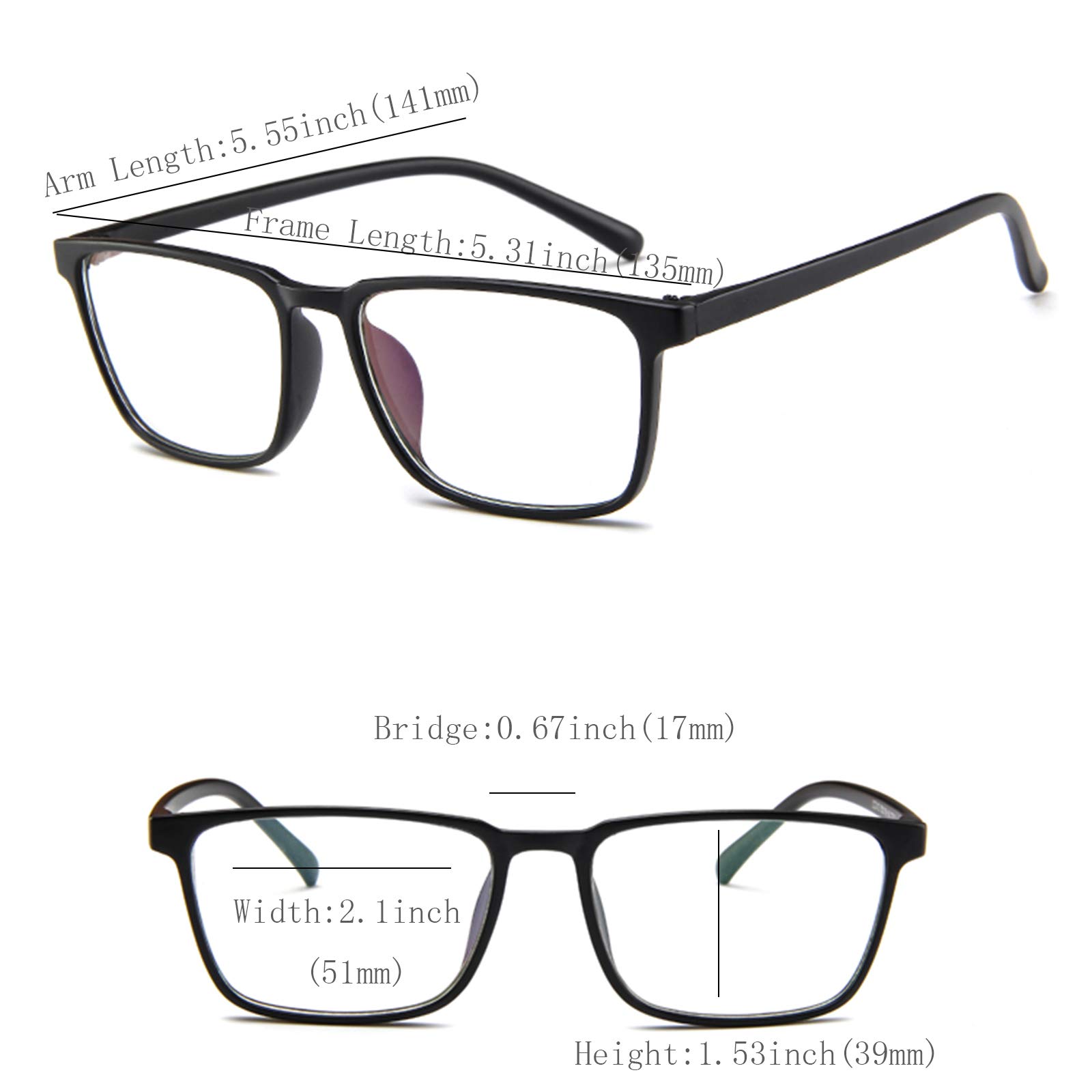 oriopxic Distance Glasses For Men Women -1.00 Lightweight Nearsighted Myopia Glasses