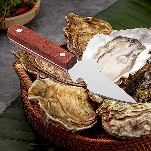Home Tools Oyster Shucking Knife 2pcs Oyster Knife Shucker Set Oyster Shucker Clam Knife with Wood Handle Seafood Opener for Kitchen Chef Picnic Grilling
