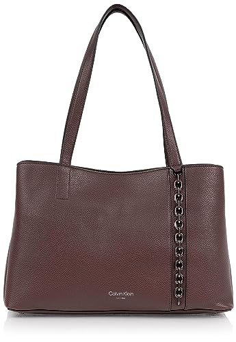 Calvin Klein Adeline Triple Compartment Tote, Brunette,One Size