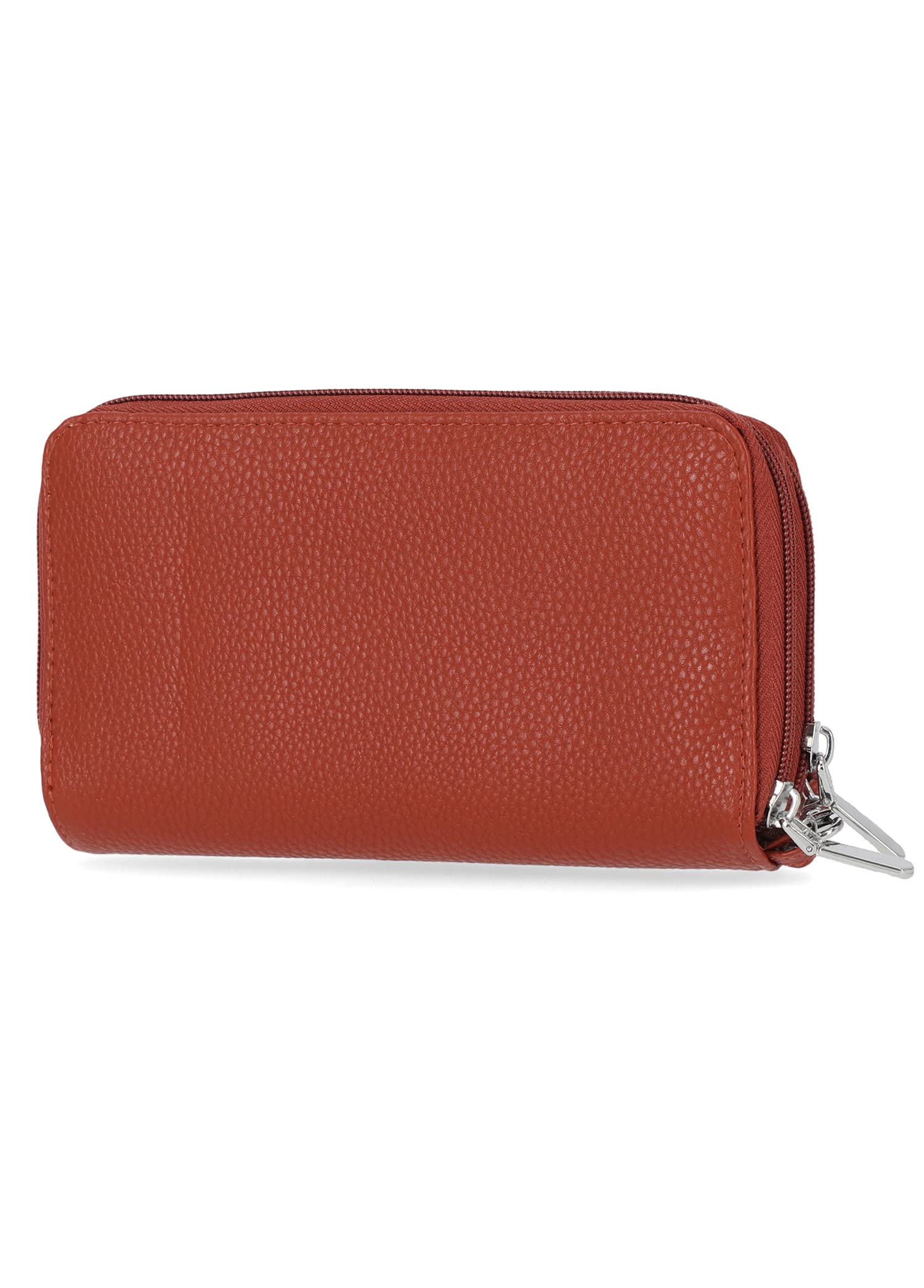 Mundi Sierra RFID Leather Clutch Organizer Wallet with Removable Wristlet, Cognac