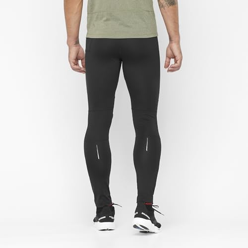 Salomon Men's Standard Cross Run Tight, Deep Black, Large