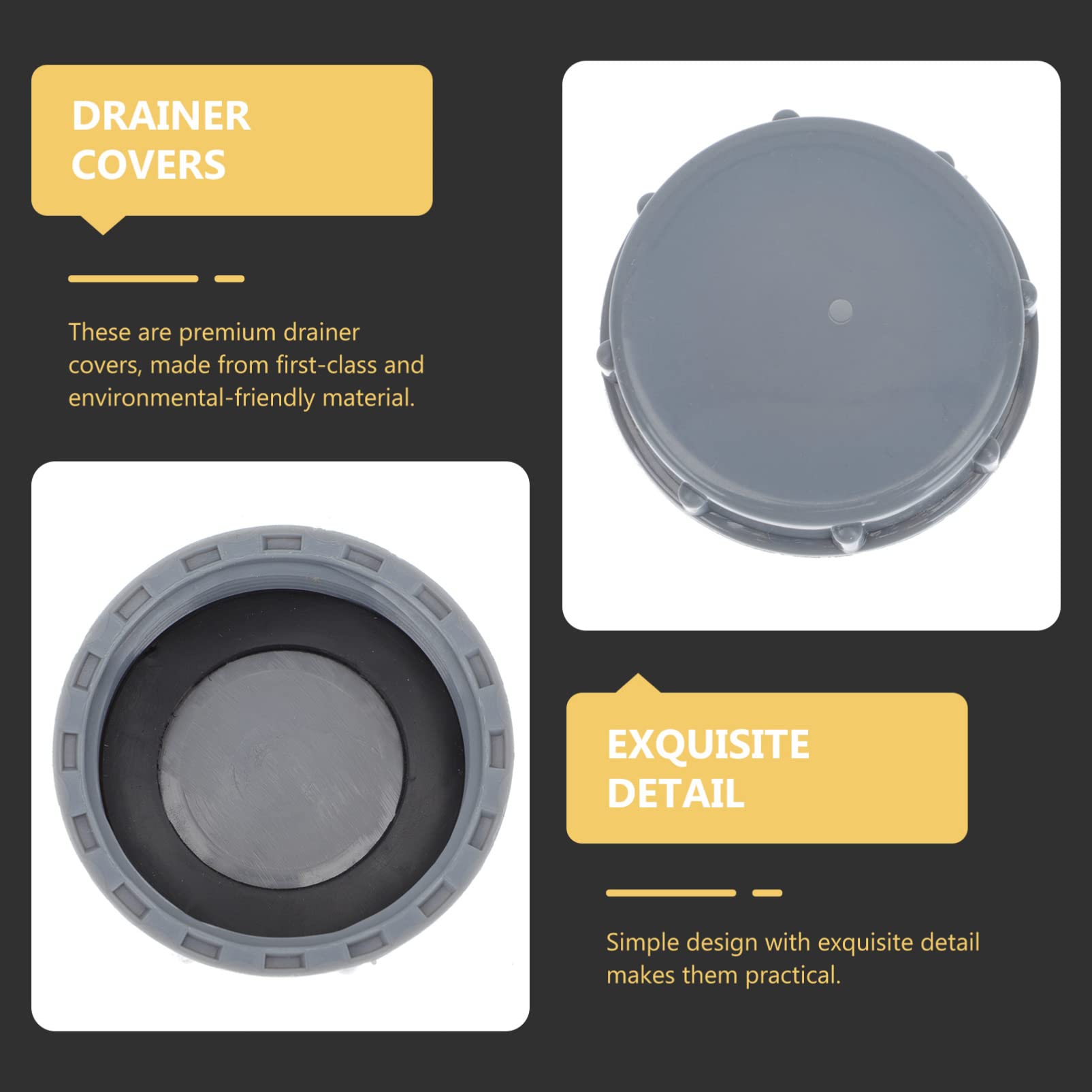 DEPILA Drain 6pcs Plastic Pipe Caps Hose Cap Pipe Fitting Cap Sewer Pipe Cap Tubing End Cap PVC Pipe Cap for Kitchen Drain Pipe 45MM Plug