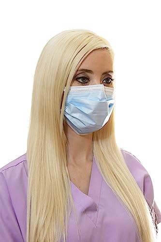 Cranberry USA R2970SA Repel 4-Ply Ear Loop Face Mask, Anti-Fog, Sapphire (Pack of 50)