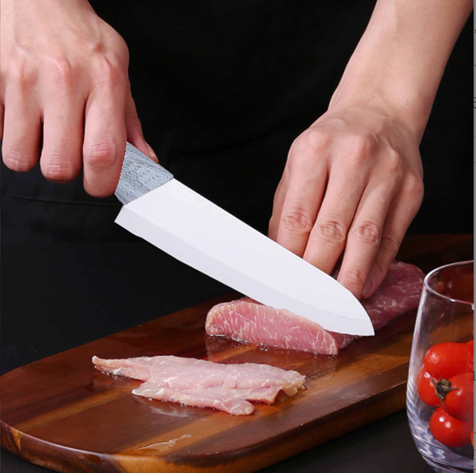 Ceramic Knife Sets for Kitchen,4 Piece Ceramic knives set with Steath,6" Chef knife 5.5" Fruit Utility Knife 4" Vegetable Knife 3" Paring Knife, One Peeler (box set)