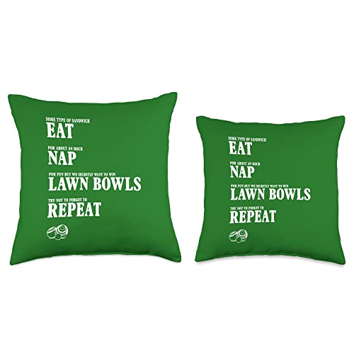 Funny Retirement Lawn Bowls For Grandma & Grandad Funny Design for Lawn Bowling & Green Bowling Throw Pillow, 18x18, Multicolor