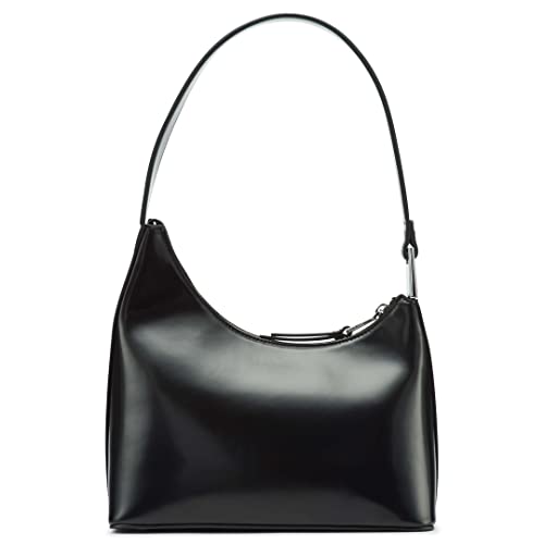 Calvin Klein Holly Top Zip Shoulder Bag, Black/Silver,One Size