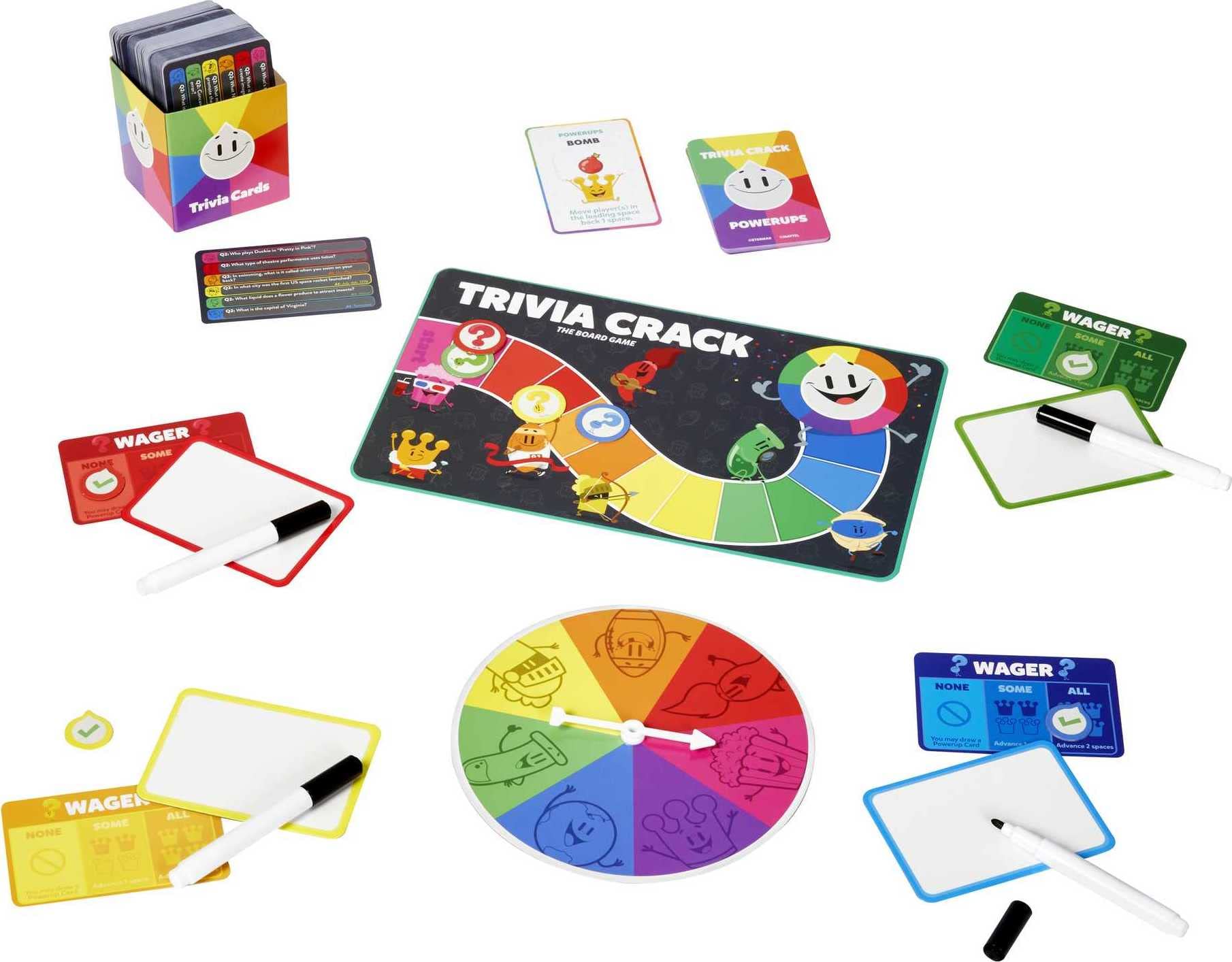 Mattel Games Trivia Crack The Board Game Based on Trivia App Game with Question Cards, Wager Tokens & Powerup Cards