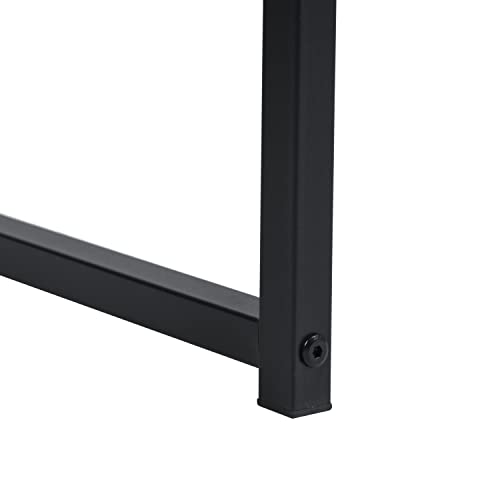 Homy Casa Inc Dembe KD 140CM Fabric Computer Desk, Writing Table, Black, Brown, 55 inch