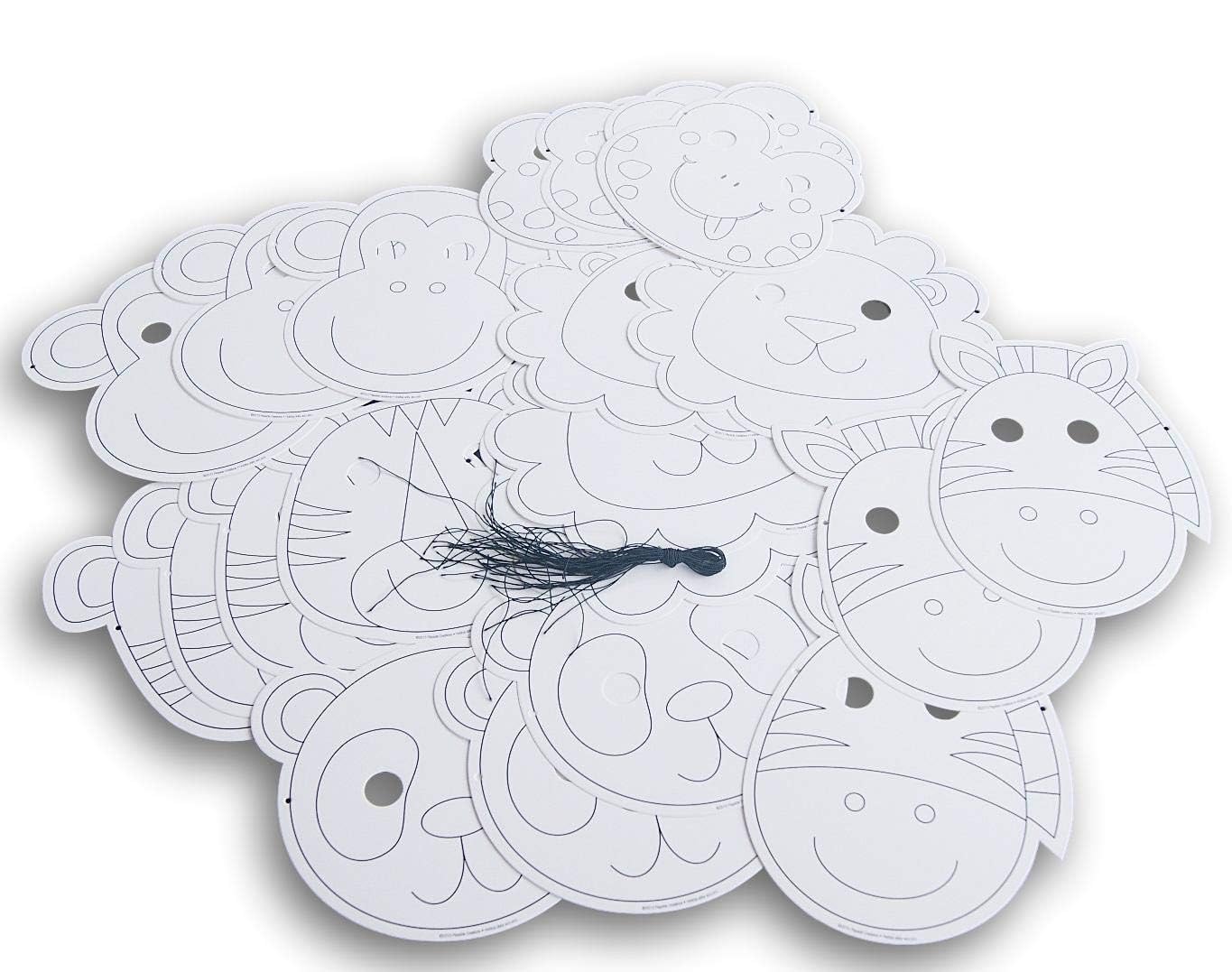 Playside Creations 10 Animal Masks Bulk - Pig, Horse, Cow, Sheep, Goat - Party Favors - 10 Count