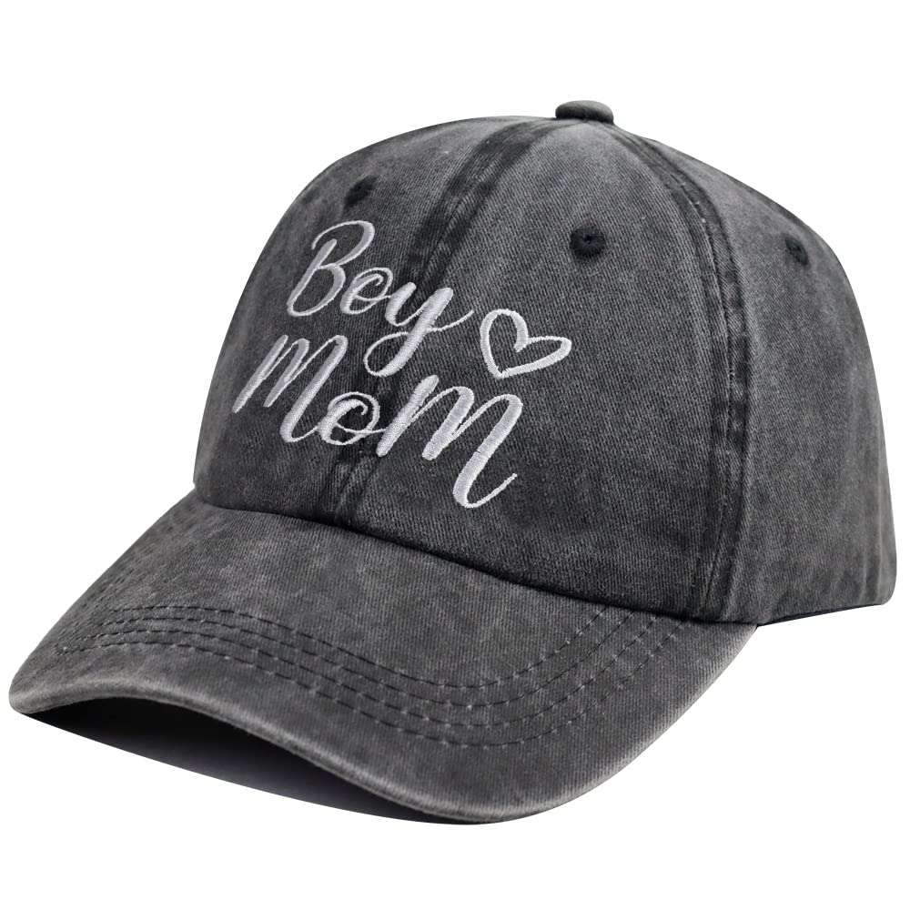 Boy Mom Hat for Women, Mother’s Day Birthday Mama Gifts, Adjustable Embroidered Cotton Baseball Cap for New Mom Gift
