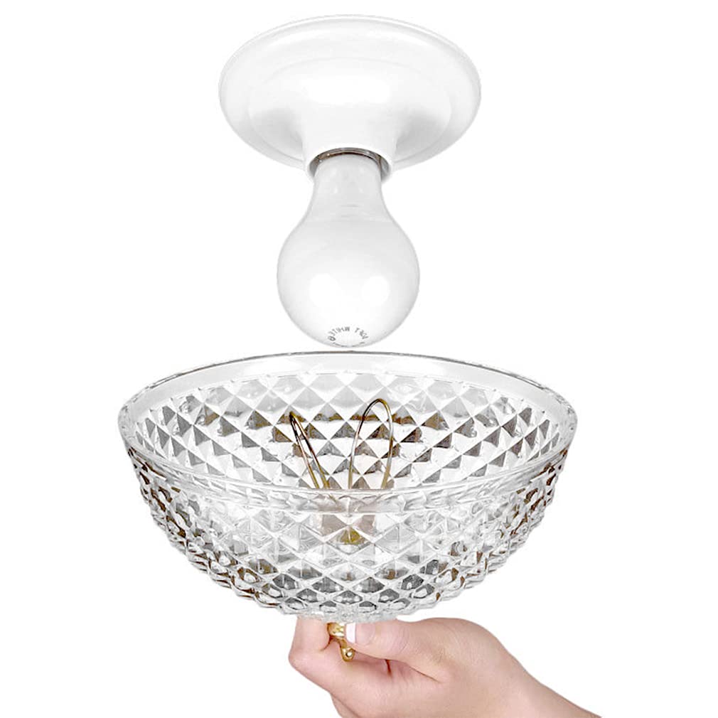 Evelots Clip On Shade for Ceiling Light Bulb or Lamp-4 Pack-Antique-Diamond Cut-Acrylic