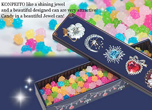 Mayca Moon Konpeito Candy Crystal type Bijou Jewel Can Japanese Tiny Sugar Candy (Blue Bijou & Rainbow)