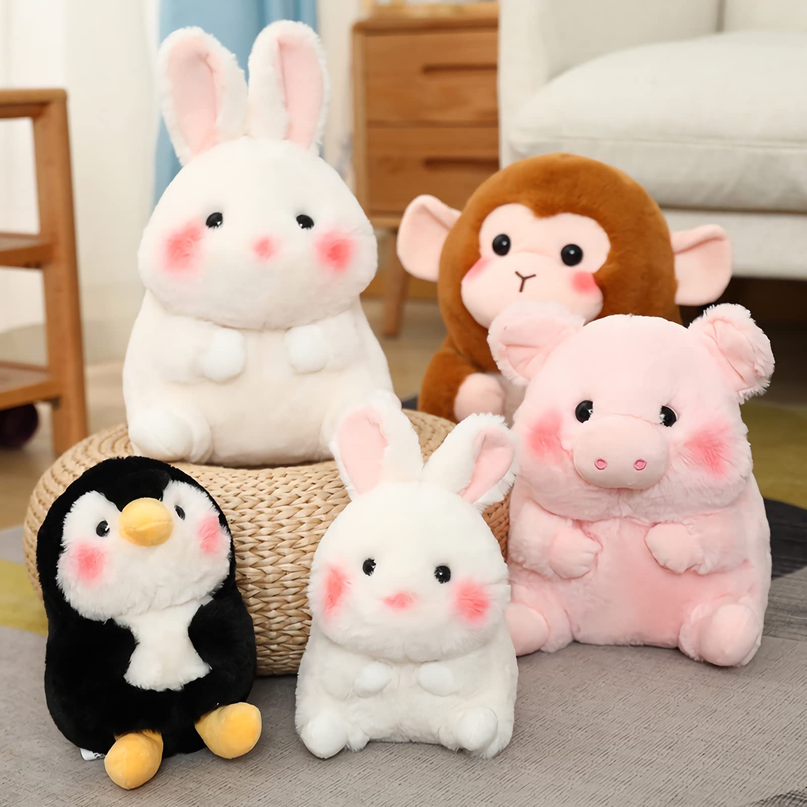 CHDGIOHA 2024 Easter Bunny Plush Toys, Cute Rabbit Soft Stuffed Animals, Easter Birthday White Bunny Plush Pillows, Plush Bunny Toy for Kids (Large Bunny 15.7'')