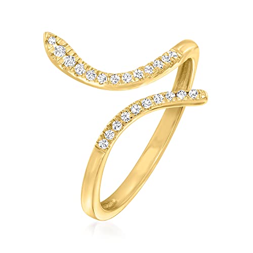 Canaria 0.10 ct. t.w. Diamond Snake Bypass Ring in 10kt Yellow Gold. Size 6
