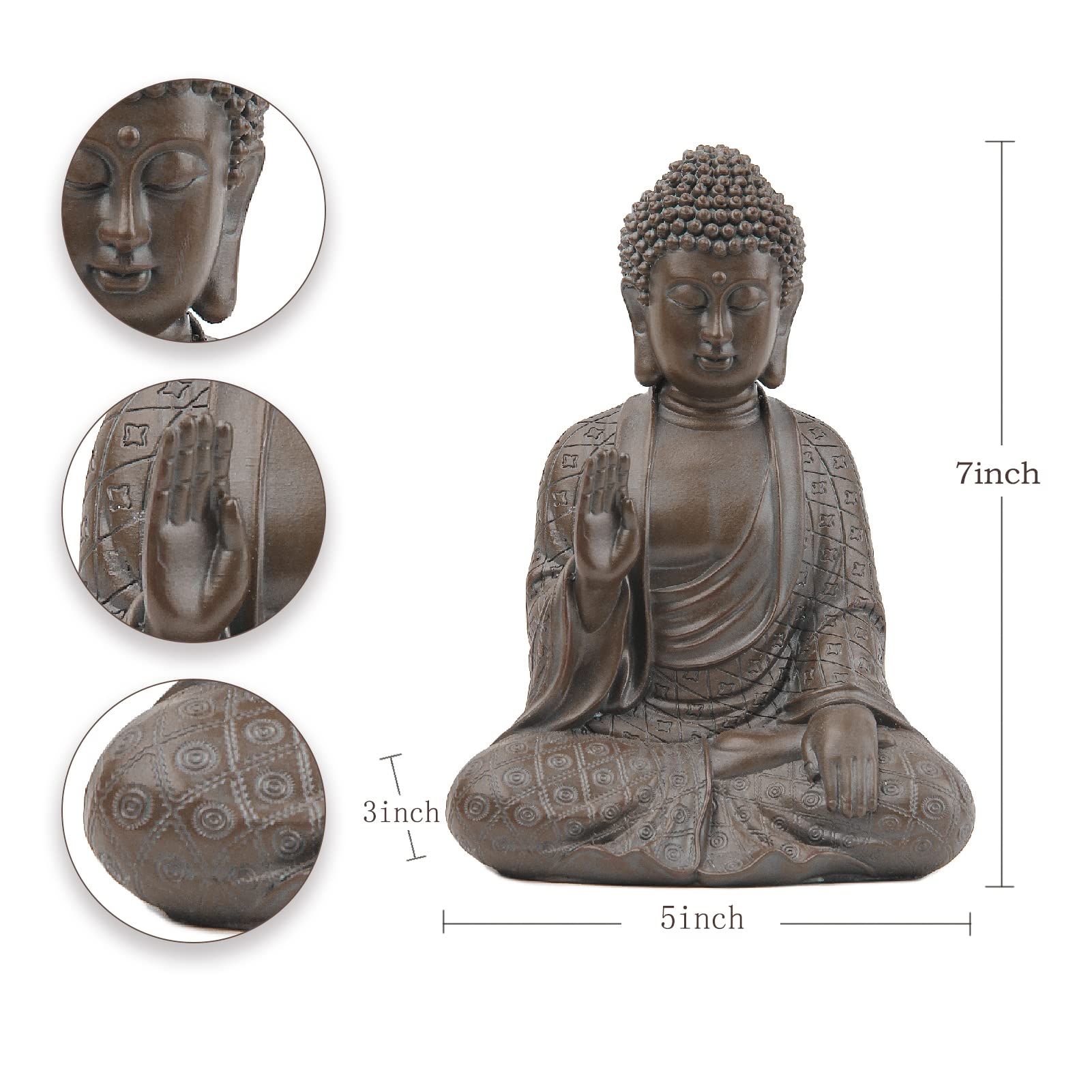 Leekung Buddha Statue Buddah Statute Buda β Buddha Statues for Home Decor,Buddah Statute Zen Decoration,Meditation Buddha Decor Antique Green