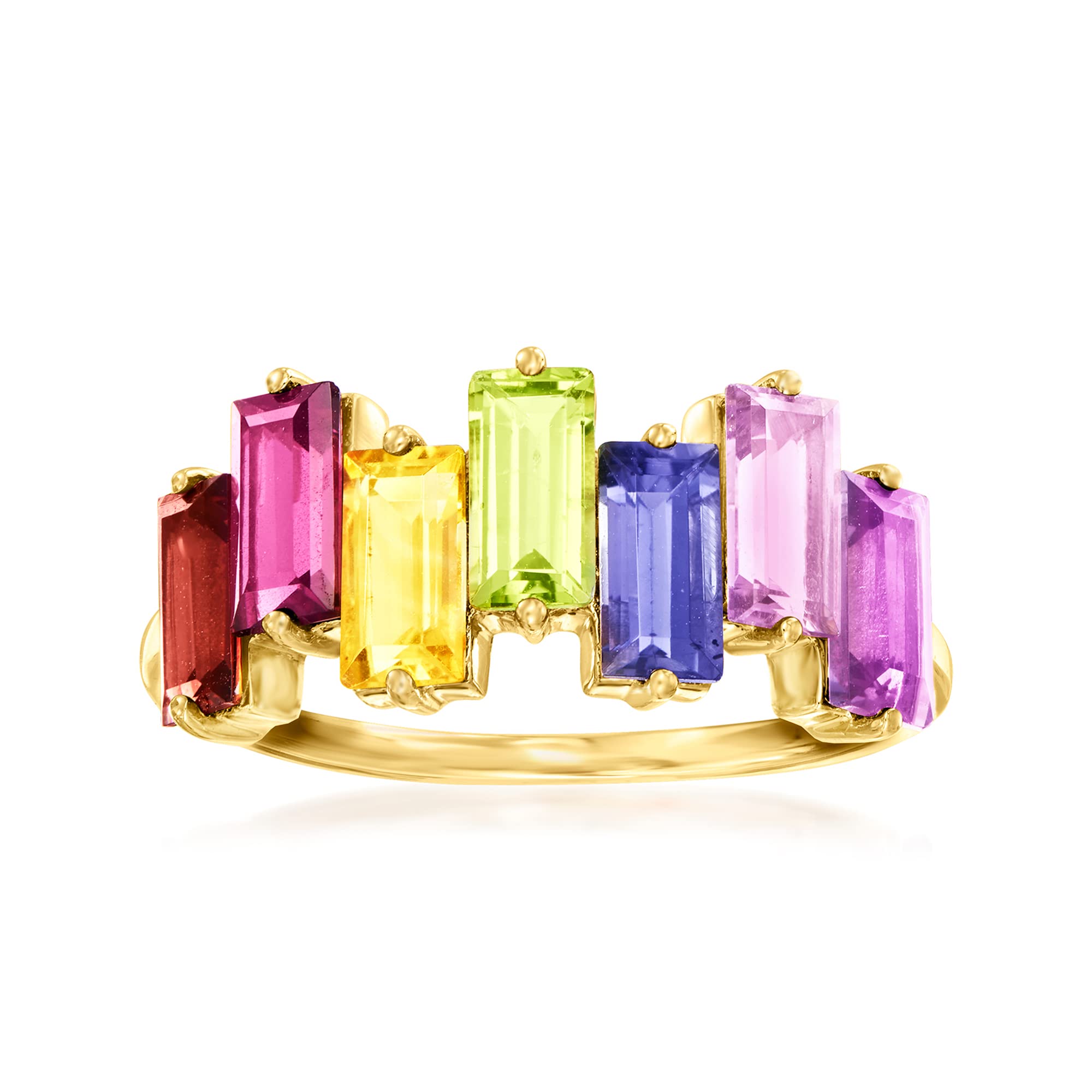Canaria 1.70 ct. t.w. Multi-Gemstone Ring in 10kt Yellow Gold. Size 8