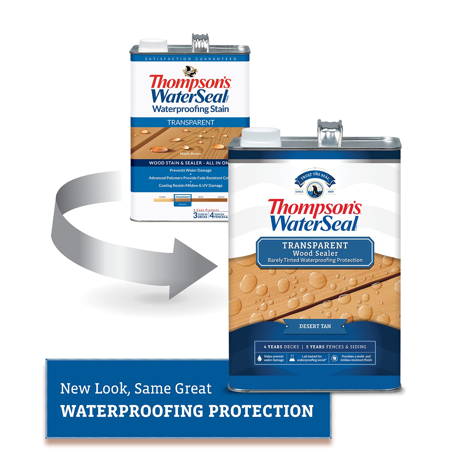 Thompson’s WaterSeal Transparent Waterproofing Wood Stain and Sealer, Desert Tan, 1 Gallon