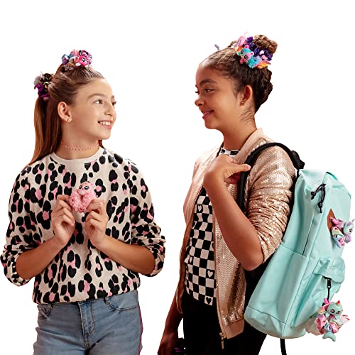 SCRUNCHMIEZ 96553 Seven Pack, Exclusive Magically transforms from Hair Scrunchie to Cute Plush Friend as Well as Backpack Clip. So Many Characters to Collect & wear