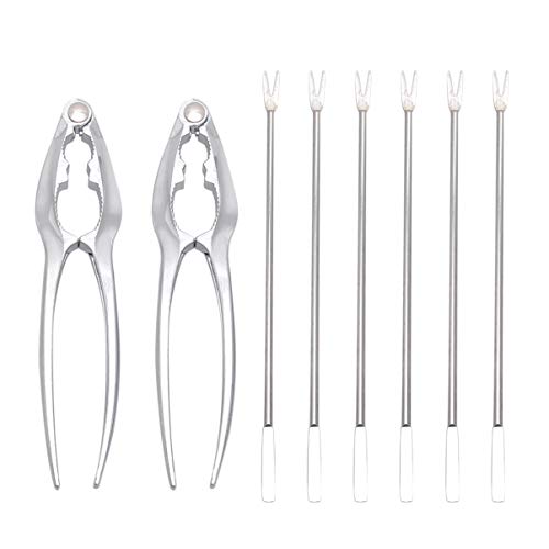 Household Tools Stainless Steel Set 8pcs Lobster Crackers and Picks Set Walnut Opener Crab Leg Tools Stainless Steel Seafood Crackers Forks Nut Set Zinc Alloy Household Tool Set