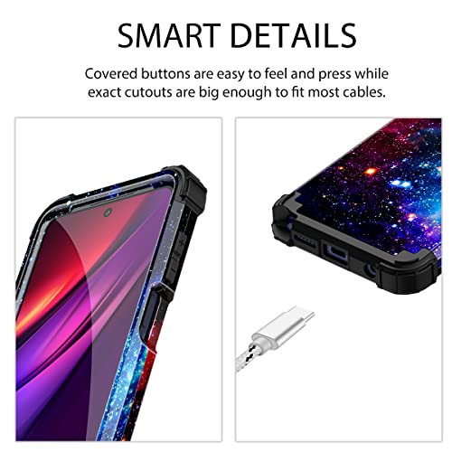Miqala for Moto G Stylus 2022 5G/4G Case,Shiny in The Dark Three Layer Heavy Duty Shockproof Hard Plastic Bumper +Soft Silicone Rubber Protective Case for Moto G Stylus2022,Blue Sky.