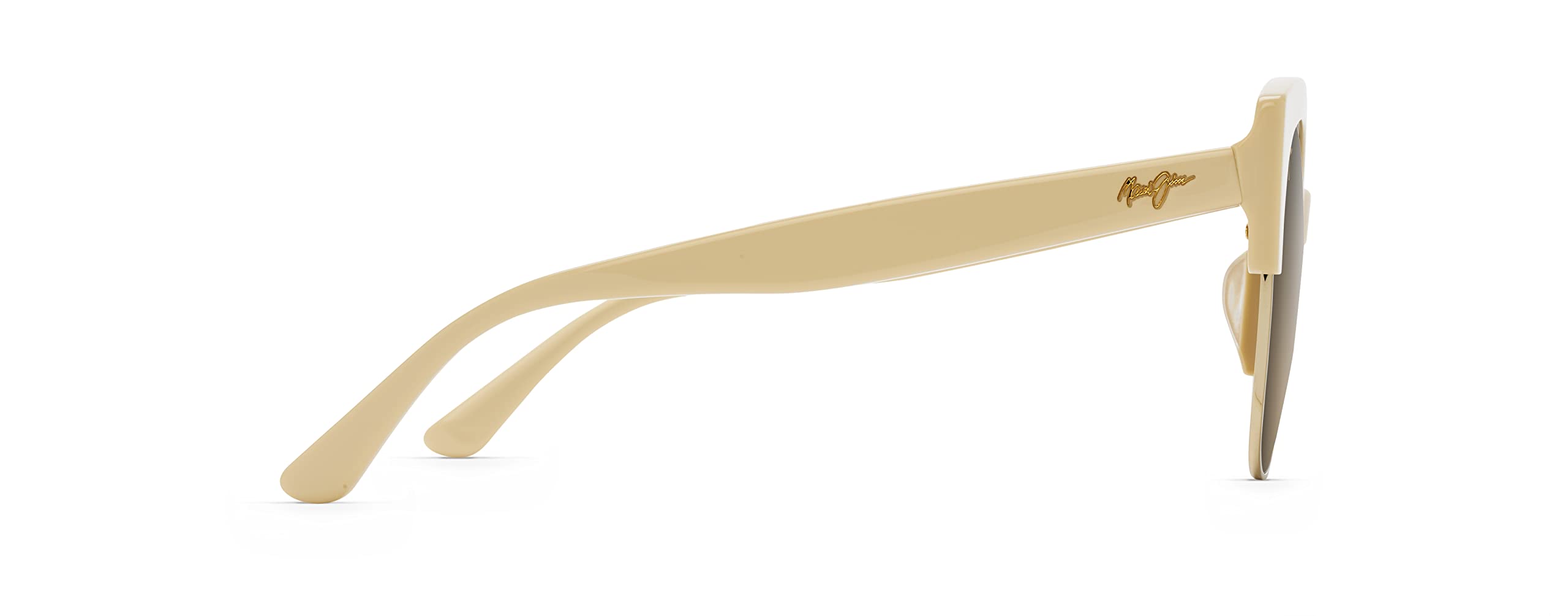 Maui Jim Women's Mariposa Polarized Fashion Sunglasses, Ivory with Gold/HCL® Bronze, Large