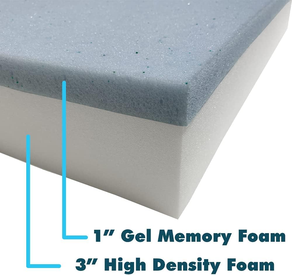 Foamma 4" x 28" x 72" Gel Memory Foam RV Bunk Mattress Replacement, Medium Firm, Pressure Relieving, Cooling Premium Comfort, USA Made, No Cover
