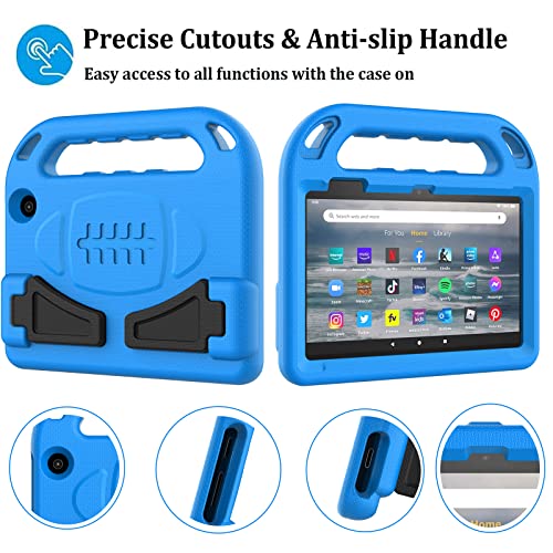 LTROP All-New Amazon Kindle Fire 7 Tablet Case(12th Generation, 2022 Release), Fire 7 Tablet Case, Shockproof Light Weight Bumper Kids Case for Fire 7 2022 Tablet Latest Model(7” Display), Blue