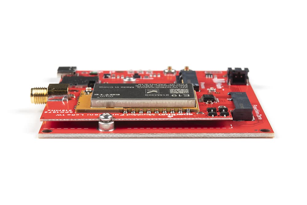 SparkFun MicroMod LoRa Function Board - 1W 915M30S LoRa Module Frequency Range: 900-931MHz Transmit Power 28.5-30dBm (max) Modulation LoRa, FSK, GFSK, MSK, GMSK, OOK Antenna Impedance: 50Ω