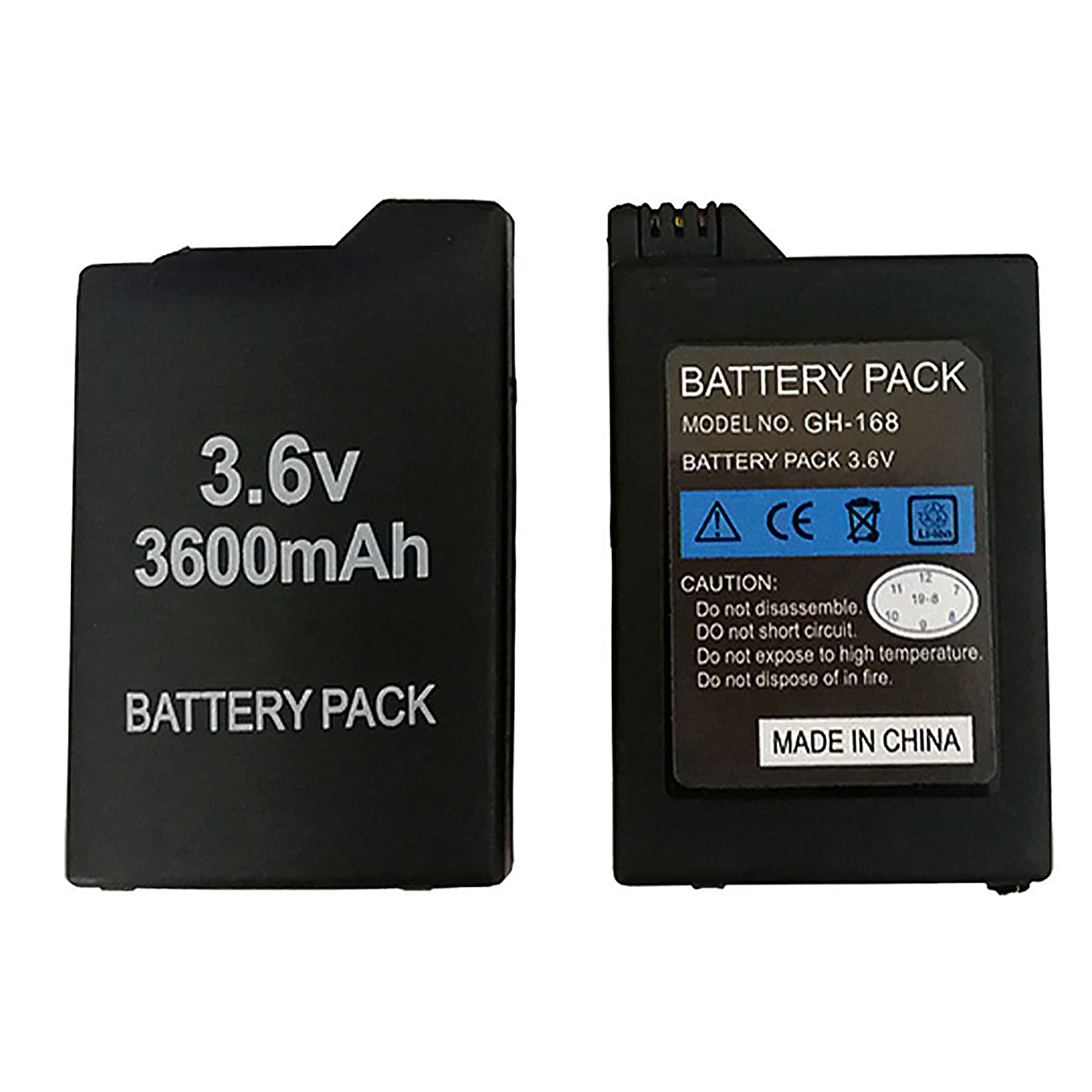 Byforphye 3600mAh 3.6V Rechargeable Battery Pack Lithium Ion Replacement Battery for Sony PSP-S110 Console PSP 2000/3000 PSP-S110 Console (2PCS)