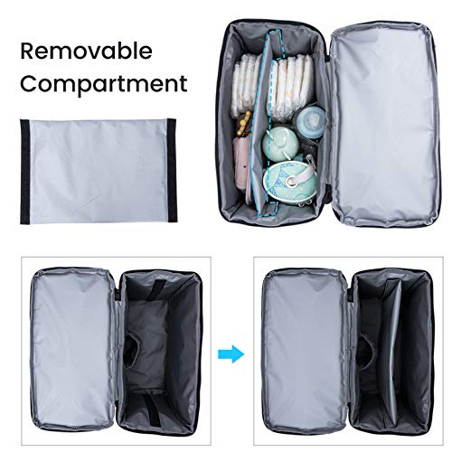 Orzbow XL Stroller Organizer With Diaper Changing Pad, Waterproof Large Baby Diaper Bag, Stroller Caddy Organizer with Cup Holder & Shoulder Strap Used As Mom Handbag & Shoulder Bags & Backpack (Grey)