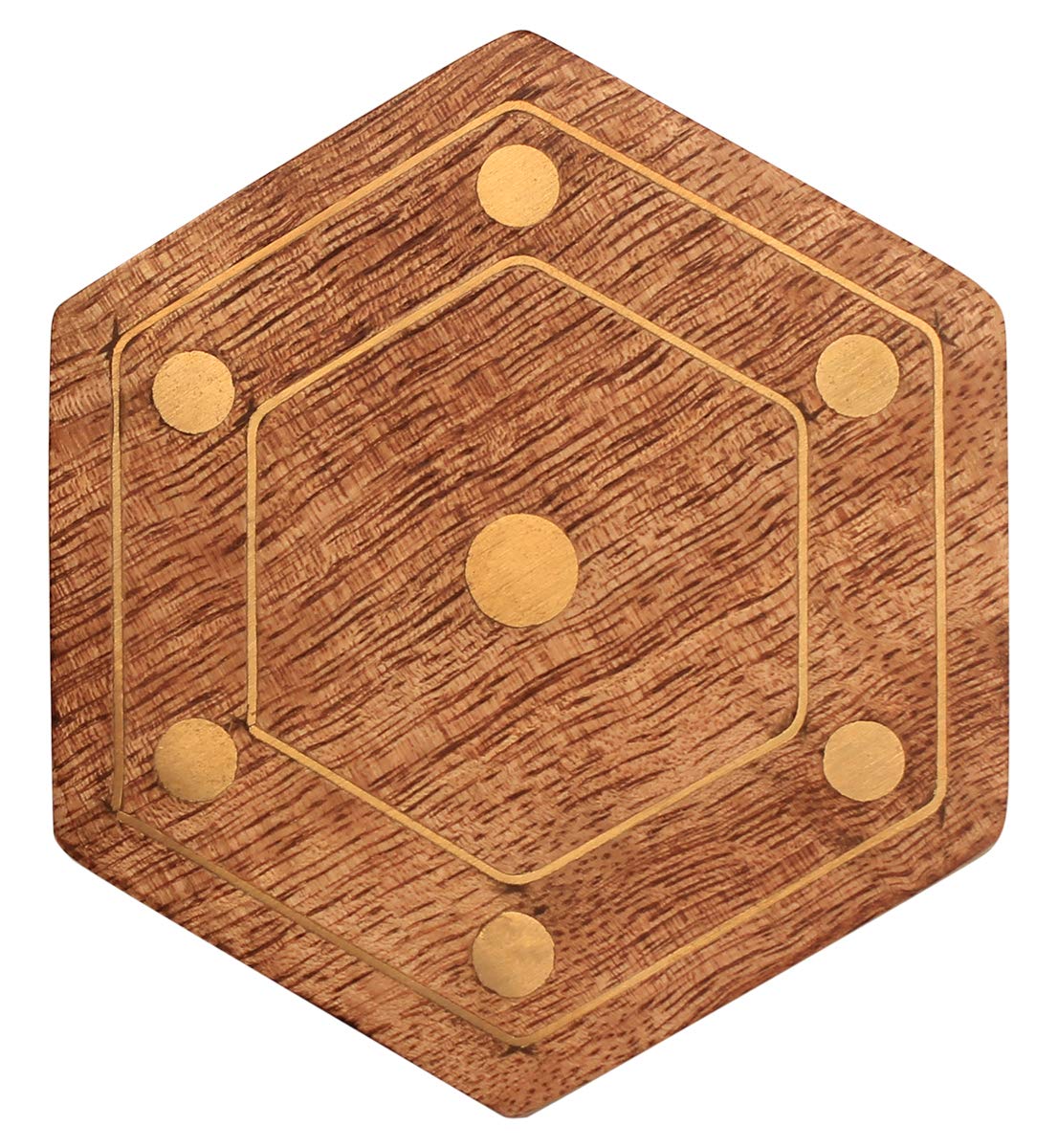 Krazy Craft Wood Dice Box With 5 Wooden Dices - Handmade Dice Game Brass Inlay Dices For Tabletop Countertop Standing Display Dice Box Board Games Accessories For Kids Adults Teens