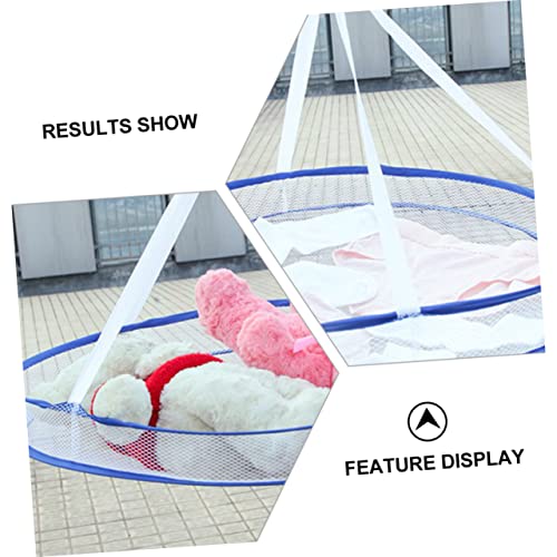 HOMSFOU 2pcs Drying Rack Foldable Laundry Rack Hanging Dry Windproof Cloth Dryer Outdoor Clothes Airer Drying Basket Single-Layer Clothes Basket Drying Hanger Sock Hanger Drying line Flat