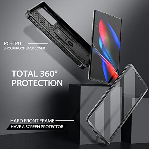 Dexnor for Samsung Galaxy Note 20 Ultra 5G Case, [Built in Screen Protector and Kickstand] Heavy Duty Military Grade Protection Shockproof Protective Cover for Samsung Galaxy Note 20 Ultra Black
